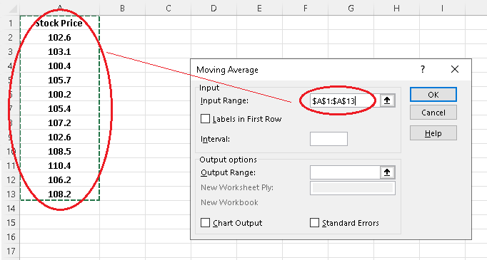 Moving Average Using Excel